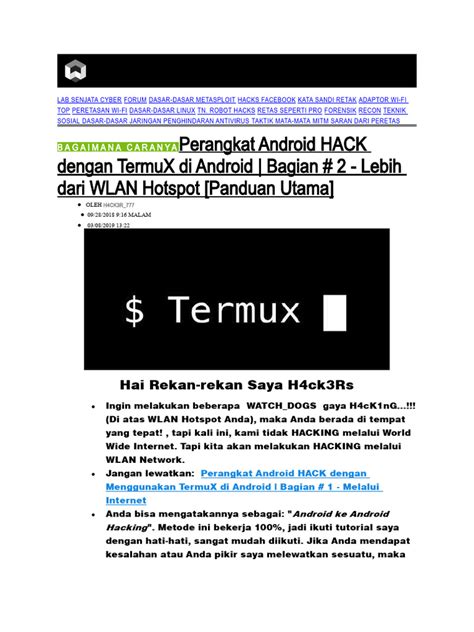 Termux Wifi Hack Pdf