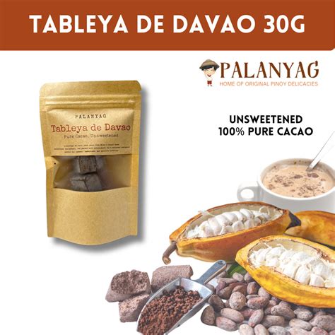 Palanyag Tableya De Davao 30g 100 Pure Cacao Unsweetened Chocolate