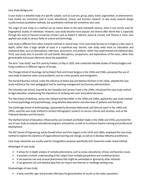 Case Study Background Pdf Case Study Ethnography
