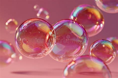 Iridescent Soap Bubbles Reflecting Colorful Light Creating An Abstract