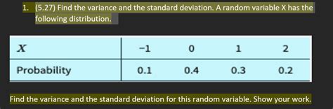 Solved Find The Variance And The Standard Chegg