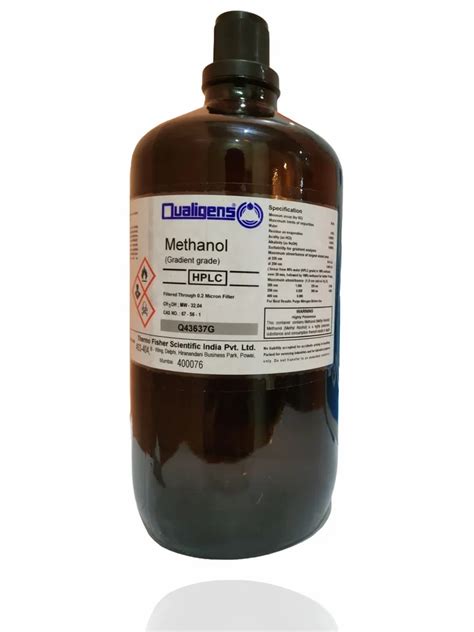 2 5l Methanol Hplc Gradient Grade 2 5 Litres Bottle Purity 99 At