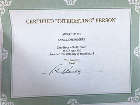 Wrir Zero Hour Radio Show With Tim Bowring And Anne Moss Rogers The