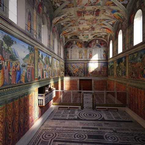 Sistine Chapel Interior Low Poly 3d Model Templatemonster