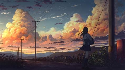 Aesthetic Anime Sunset Wallpapers Wallpaper Cave