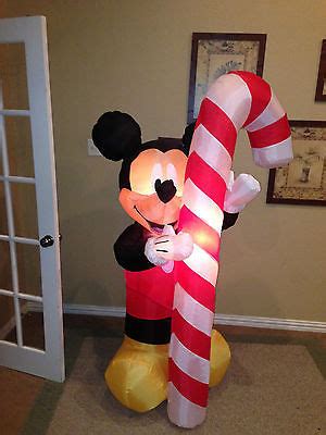 Gemmy Prototype Mickey Mouse With Candy Cane Inflatable Airblown