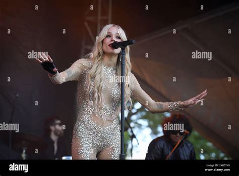 Lead Vocalist Michelle Joy Of The Band Cannons Performs During The Governors Ball Music Festival