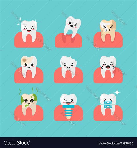Cartoon Set Of Teeth