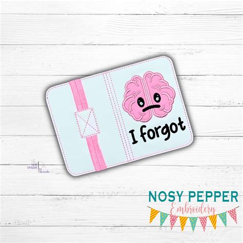 I Forgot Notebook Cover Machine Embroidery Design 2 Sizes Available