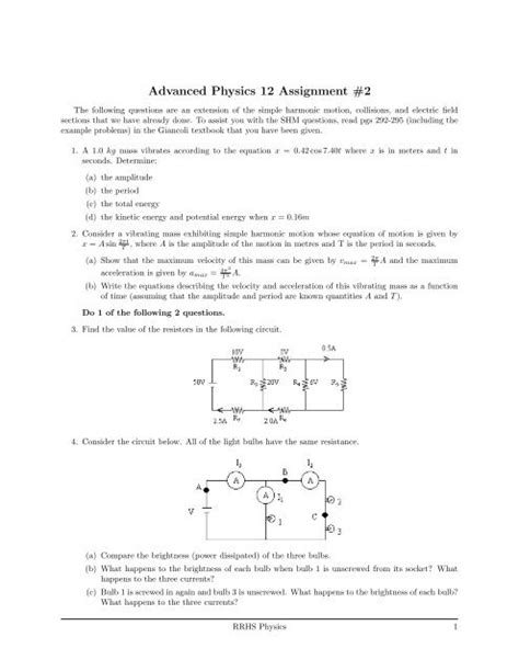 Advanced Physics 12 Assignment 2