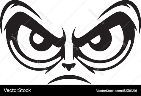 Aggressive Anger Logo Design Of Cartoon Angry Eye Vector Image