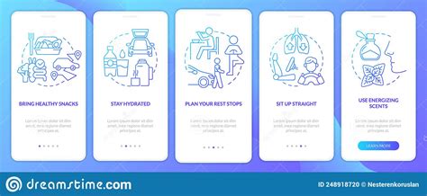 Road Trip Healthy Habits Blue Gradient Onboarding Mobile App Screen