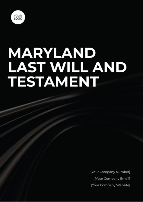 Free Maryland Last Will And Testament Template To Edit Online