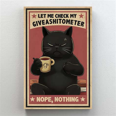 Trinx Black Cat Giveashitometer 1 Piece Rectangle Grap Black Cat