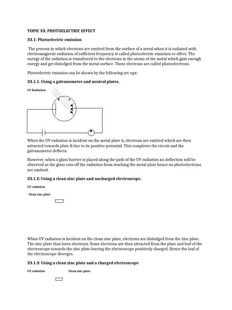 Photoelectric Effect Notes Pdf Photoelectric Effect