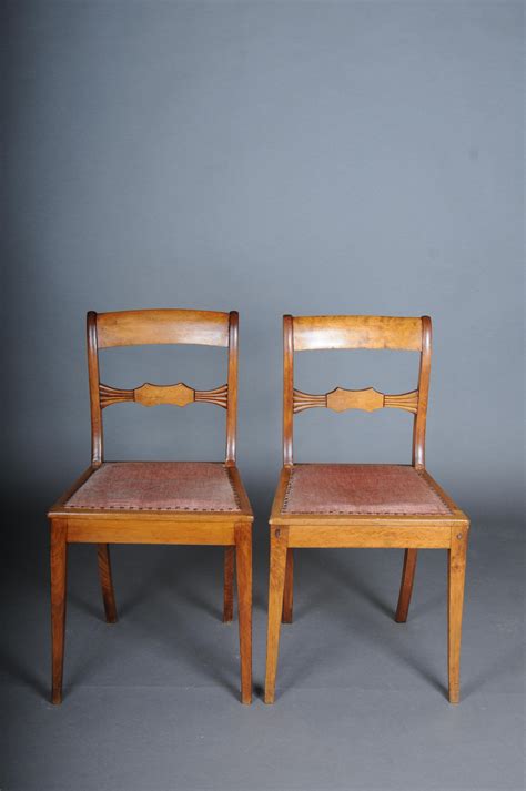 Pair 2 Antique Biedermeier Chairs Circa 1840 Birch For Sale At 1stdibs