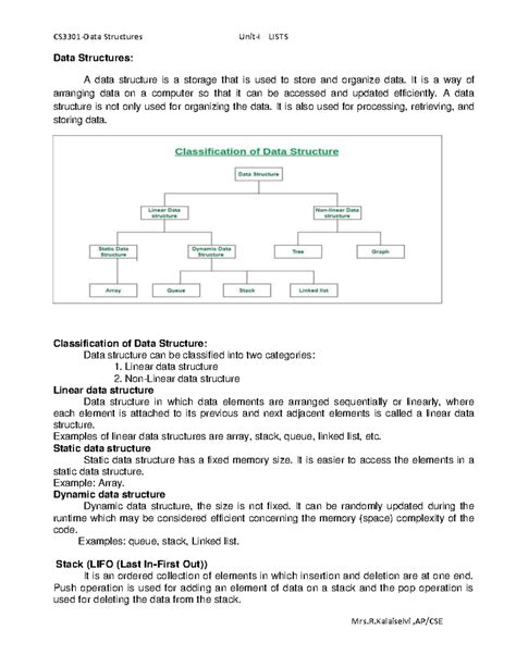 Data Structures Lists Overview And Key Concepts Studocu