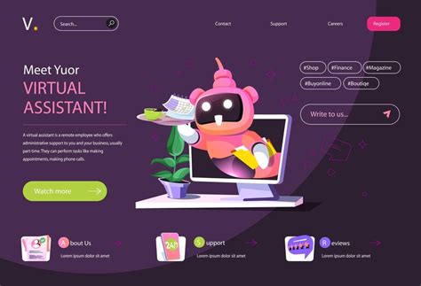 Premium Vector Virtual Assistant Concept In Flat Cartoon Design For