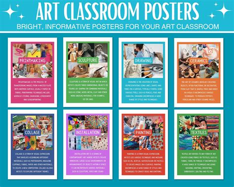Art Classroom Posters Media Information Posters For Art Class Bright Informative Posters For