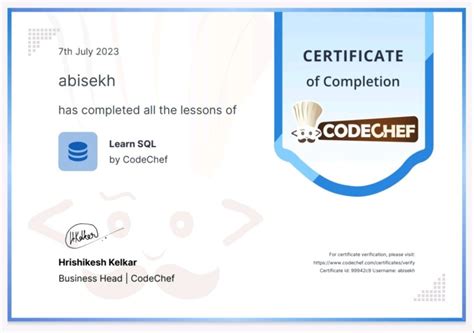 Abisekh R On Linkedin Codechef Sqldatabase Codechef