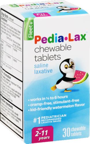 Pedia Lax Saline Laxative Chewable Tablets 30 Ct Kroger