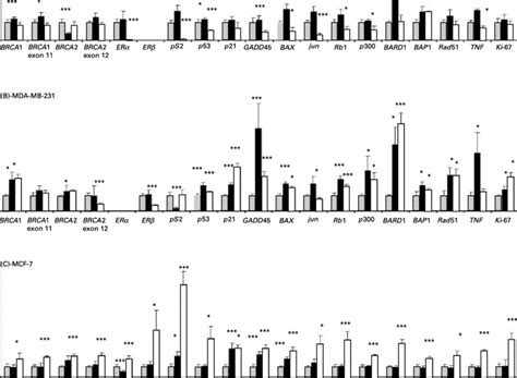 The Relative Expressions Of Brca1 Brca1 Exon 11 Brca2 Brca2 Exon 12