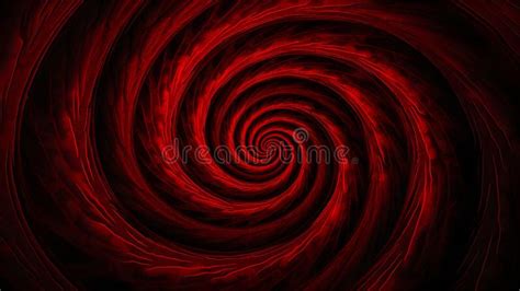 Dark Red Psychedelic Spiral Pattern Hypnotic Abstract Background Stock Illustration
