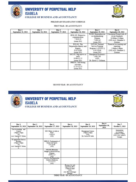 Bsa Prelim Schedule 1st Sem 2023 2024 Pdf Economies Accounting