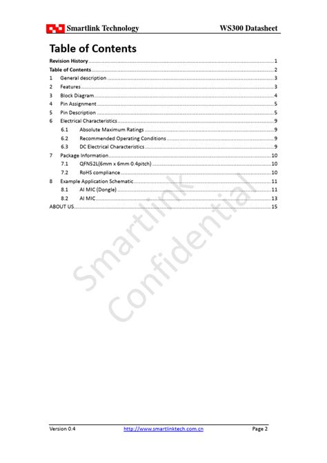 Ws300 Datasheet Pdf 24ghz And Bluetooth 52 Ai Audio Soc Smartlink