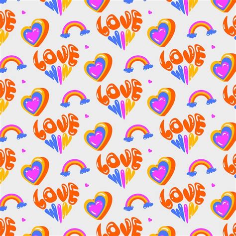 Premium Vector Cute Colorful Handdrawn Pride Seamless Pattern 03