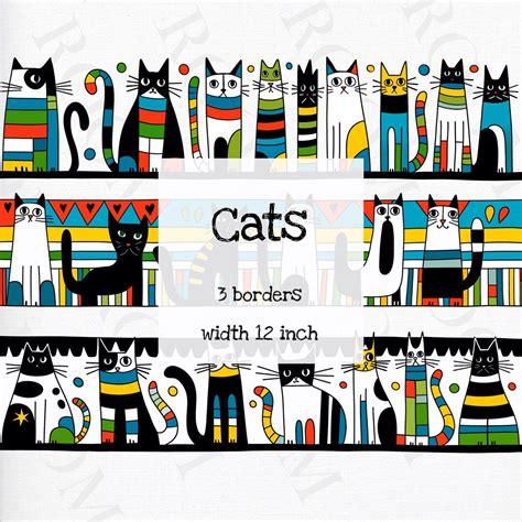 Cute Cats Borders Clipart Cat Png Border Clip Art Cat Png Instant