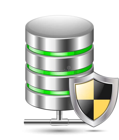Database Protection Icon Vector Illustration On White Background Stock
