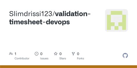 Github Slimdrissi Validation Timesheet Devops