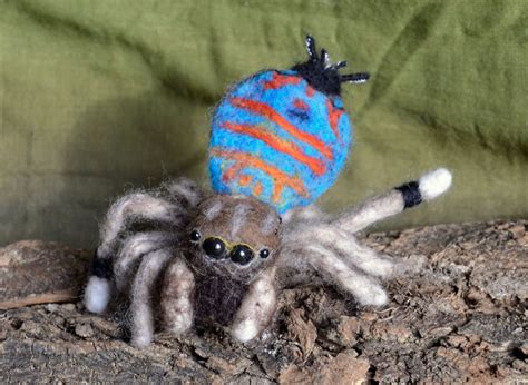 Needle Felted Peacock Spider Sparklemuffin Maratus Etsy