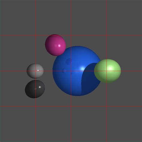 multiple moderately reflective spheres