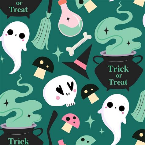 Premium Vector Halloween Scary Cute Vactor Pattern