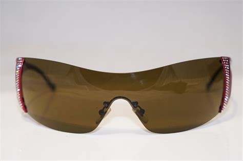 Versace Womens Designer Crystal Sunglasses Red Shield Mod 2034 1108 73 Sunglassblog