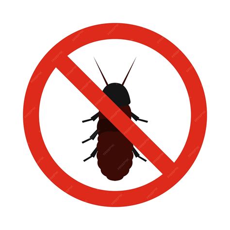 Signo De Prohibición Icono De Coleópteros En Estilo Plano Aislado Sobre Fondo Blanco Símbolo De
