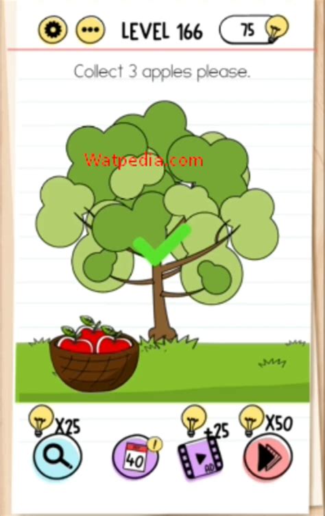 Brain Test Level 166 Collect 3 Apples Please