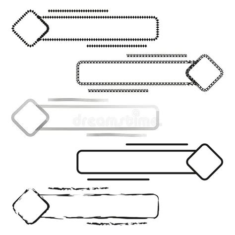 Rectangular Arrow Labels Geometric Frame Design Abstract Border Pattern Black And White