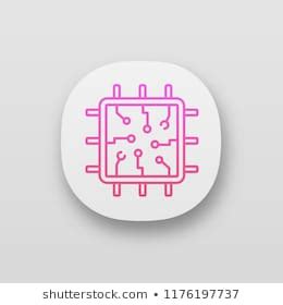 Computer Chip App Icon Uiux User Stock Vector Royalty Free