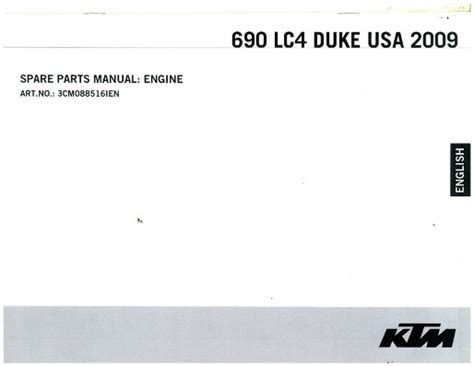 2009 Ktm 690 Lc4 Duke Engine Spare Parts Manual