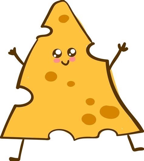 Cute Cheese Slice Illustration Vector On White Background 13607002