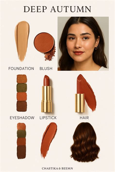 Deep Autumn Makeup Starter Deep Autumn Makeup Color Palette Makeup For Deep Autumn Skin Tone