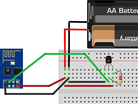 Temperature Sensor With Esp8266 01 And Ds18b20