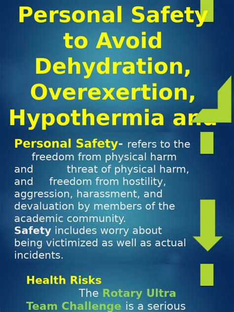 Personal Safety To Avoid Dehydration Overexertion Pdf Hypothermia Hyperthermia