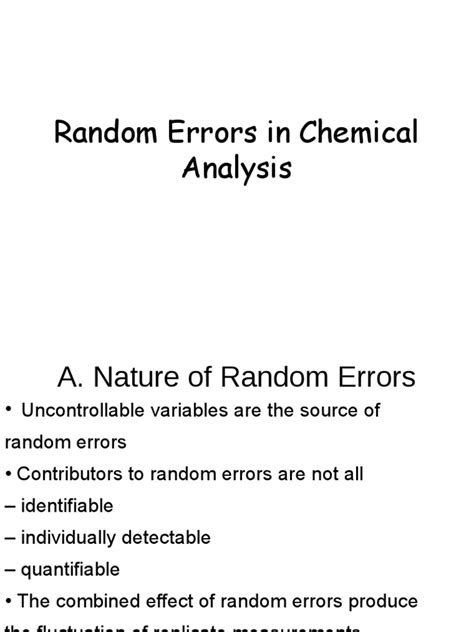 Random Errors In Chemical Analysis Pdf Normal Distribution Errors And Residuals