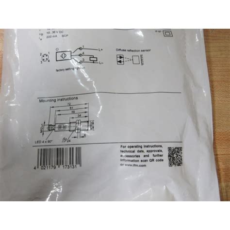 IFM Efector OGH Diffuse Reflection Sensor OGH FPKGUS Mara Industrial