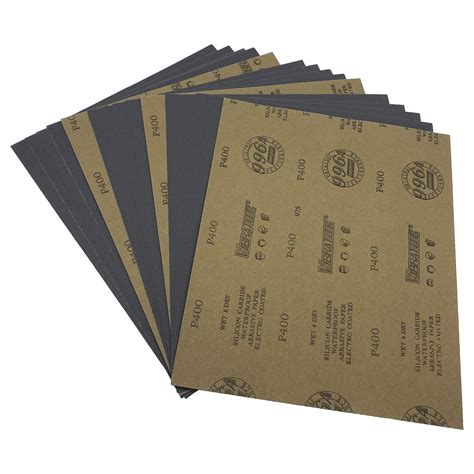 Autkerige 9 X 11 Inch Sandpaper 400 Grit Wet Dry Sanding Sheets 15pcs