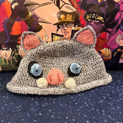Inosuke Crochet Hat Etsy